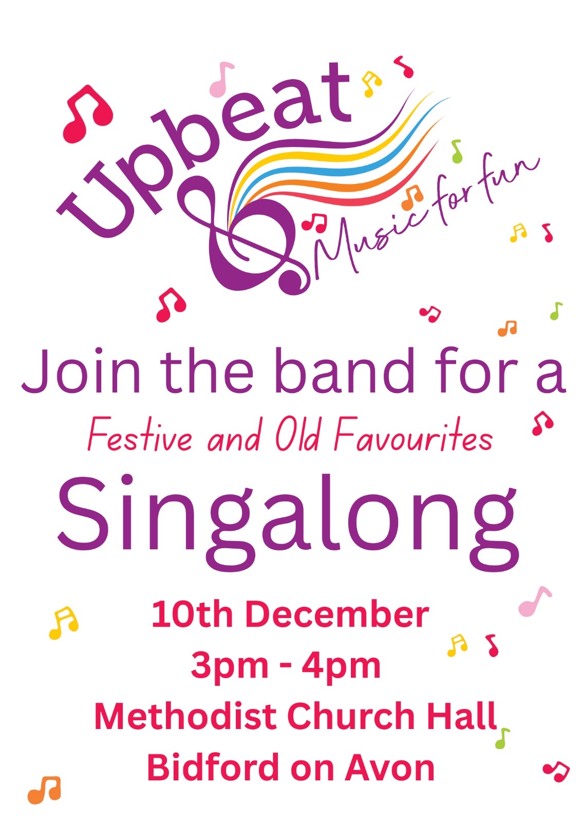 Upbeat Band festive singalong, Wed 10th December | Bidford-on-Avon ...